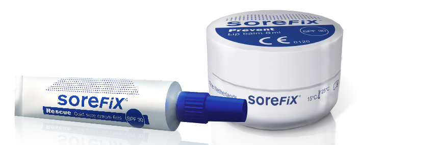 SoreFix Rescue cold sore cream and SoreFix Prevent cold sore lip balm