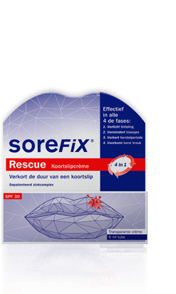 SoreFix biedt de oplossing in alle fases van een koortslip